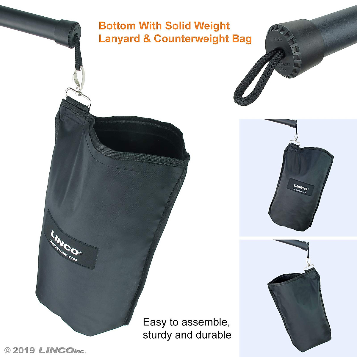 LINCO Lincostore 2.5ft to 5ft Adjustable Overhead Light Boom Arm with Universal Tripod Clamp & Counter-Weight Bag 4255K