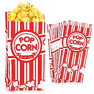 400 Popcorn Bags 1 Once - Perfect Size for Theater, Movies, Birthday Parties Celebration - Great Carnival Light Snacking Bags - Popcorn Bags for Party - Sturdy Paper Bags. (400)