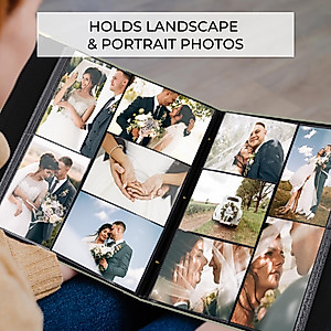 Beautiful Linen Photo Album For 4x6 Photos - Safely Holds Up To 500 Pictures of Unique Memories - The Perfect Large Photo Book To Store All Pictures of Treasured Family, Baby or Wedding Moments