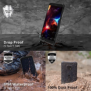 Unlocked Phones Rugged, Blackview BV4900 Smartphone, Android Cell Phone, 5580mAh 4G GSM Cell Phone, 5.7" HD+ Cellphones, 3GB+32GB/SD 128GB Waterproof Unlocked Smartphone, NFC Rugged tmobile Phone