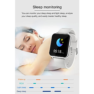 Baisnow Men's and Women's Smart Watches ， Health Smart Watch Capable of Monitoring Heart Rate， Sleep Monitoring, Step Counting, etc，Black