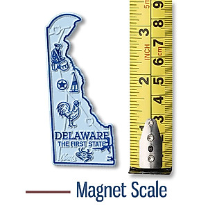 Delaware Small State Magnet by Classic Magnets, 1.5" x 3.2", Collectible Souvenirs Made in The USA