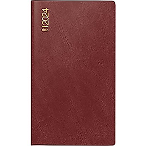 rido/idé Monthly calendar model mini planner d 15 2024 2 pages = 1 month sheet size 8.7 x 15.3 cm wine red