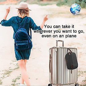 TOUPONS Men's Travel Toiletry Organizer Bag Canvas Shaving Dopp Kit TSA Approved (Black)