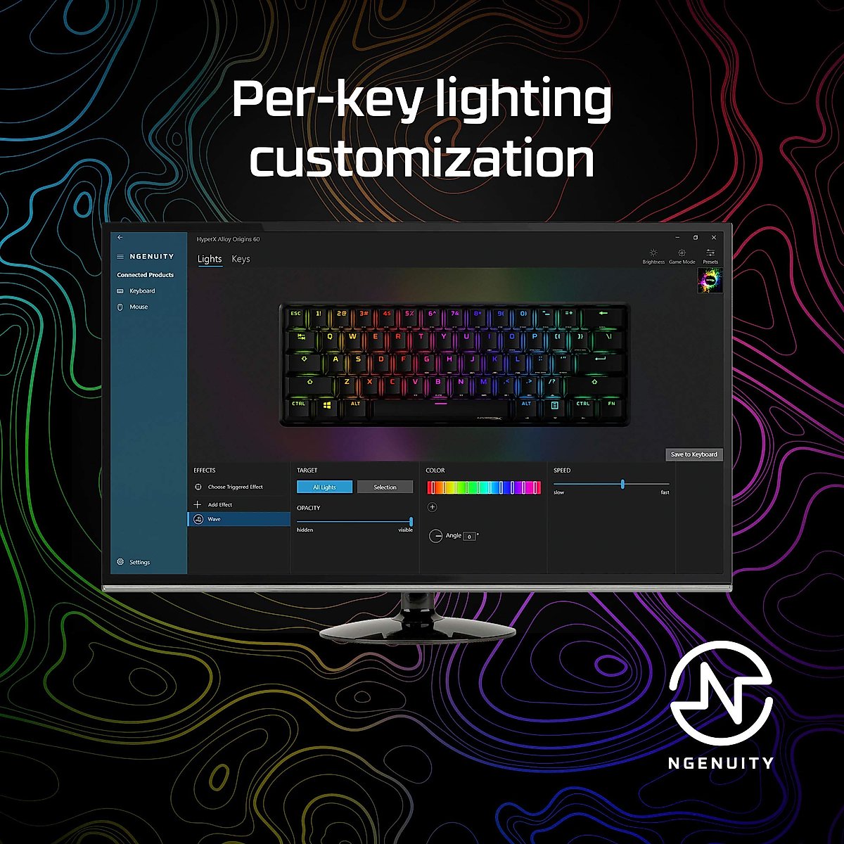 HyperX Alloy Origins 60 - Mechanical Gaming Keyboard, Ultra Compact 60% Form Factor, Double Shot PBT Keycaps, RGB LED Backlit, NGENUITY Software Compatible - Linear Red Switch (Renewed)