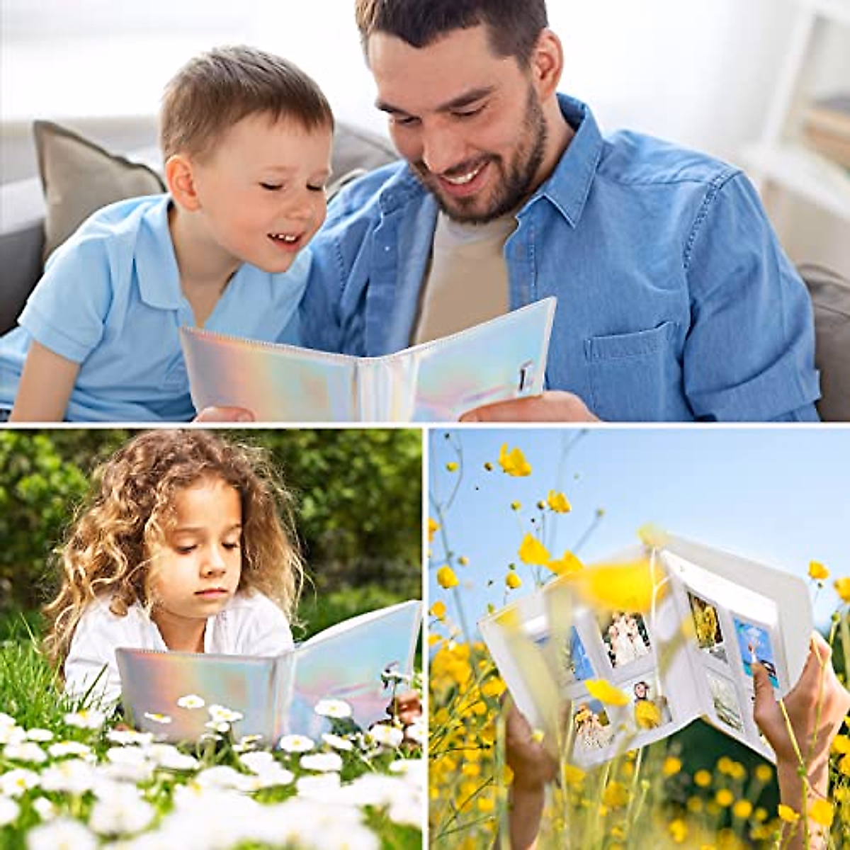 256 Vertical Photos for Instax Mini 12 Photo Album,Polaroid Photo Albums 2x3 for Fujifilm Instax Mini 11 9 8 7s 40 Film, Polaroid 300, HP Sprocket, K-pop Photocards (Magic Silver)