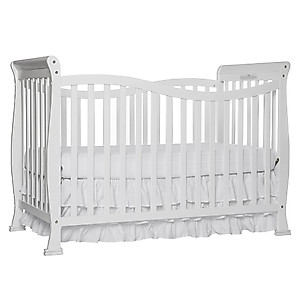 Dream On Me Violet 7-In-1 Convertible Life Style Crib In White, Greenguard Gold Certified, 4 Mattress Height Settings, Made Of Sustainable New Zealand Pinewood