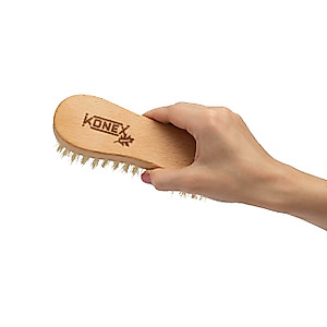 KONEX Nylon Fiber Economy Utility Cleaning Hand Brush, Heavy Duty Hand-Held Scrub Brush with Stiff Bristles, Wooden Body, Ideal Scrub Brushes for Cleaning and Scrub Brushes (Peanut Shaped)