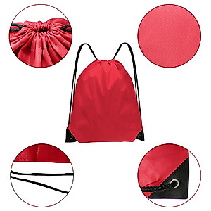 Grneric Drawstring Bags 28 Pcs String Backpack Bulk Cinch Bag Sackpack for Men Women Gym(Red)