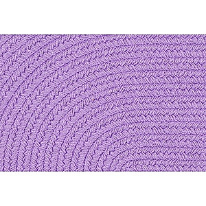 Super Area Rugs Lullaby Oval Braided Rug Durable Playroom Carpet, Solid Violet, 4' X 6' Oval