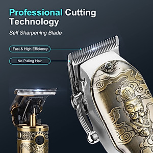 Suttik Hair Clippers for Men Nose and Beard Trimmer Set, Professional Cordless Barber Clippers for Hair Cutting Grooming Kit, Rechargeable, LCD Display