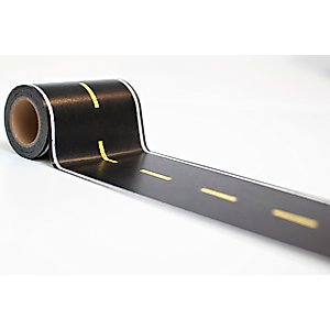Car Tape, Extra Long and Wide! 3.5 in x 50 ft, Toy Car Road Tape Track for Kids, Great Accessory to Die Cast Cars and Train Sets. Sticker with Printed Street to Play on Floors.