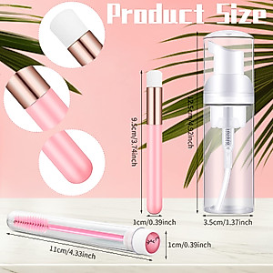 30 Pieces Nose Brushes Set 1.8oz Empty Bottle Travel Soap Bottle and Lash Shampoo Brushes Diamond Eyelash Foaming Soap Pump Dispenser Lash Wand Makeup Tool for Women, 50ml(Black)