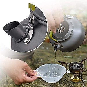 Camping Cookware Mess Kit, Lightweight Hiking Cookware Set with Mesh Bag, Nonstick Aluminum Cooking Kit,Outdoor Pot Pan Kettle Backpacking Mess Kit with Bowls