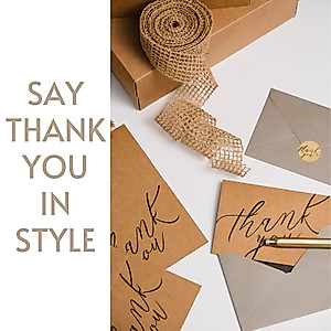 BornPaper Thank You Cards with Envelopes - Luxury 120 Pack, Gold-Foil-Stamped Interiors & Matching Stickers – Over 64 Unique Combinations, Ideal for Business, Wedding, Graduation, Bridal & Baby