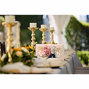 Milisente Evening Bag for Women, Flower Wedding Evening Clutch Purse Bride Floral Clutch Bag (Light Pink)