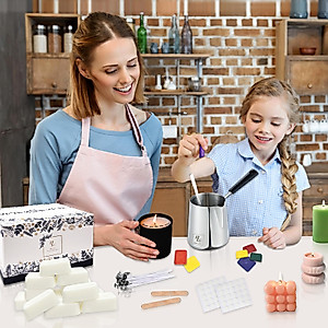 Candle Making Kit for Adults, Candle Making Supplies, Soy Wax Candle Making Kit for Making Soy Candle,Soy Wax for Candle Making,Candle Soy Wax Kit Including Candle Wax Dyes,Candle Wicks,Wick Stickers
