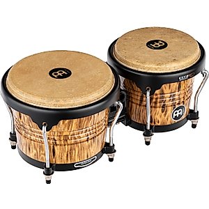 Meinl Percussion Bongos Hand Drum Set 6.75" and 8" with Hardwood Shells and Tuning Key — NOT MADE in CHINA — Marathon Designer Series, 2-YEAR WARRANTY (FWB190LB)