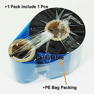 DEFMATE Black 2.52" x 1476' (64mmx450m) Thermal Transfer Wax Ribbon for Zebra Desktop Printer,TEC,DATAMAX,INTERMEC,Avery,Citizen,SATO,TSC,GODEX,ARGOX,BEIYANG,POSTEK