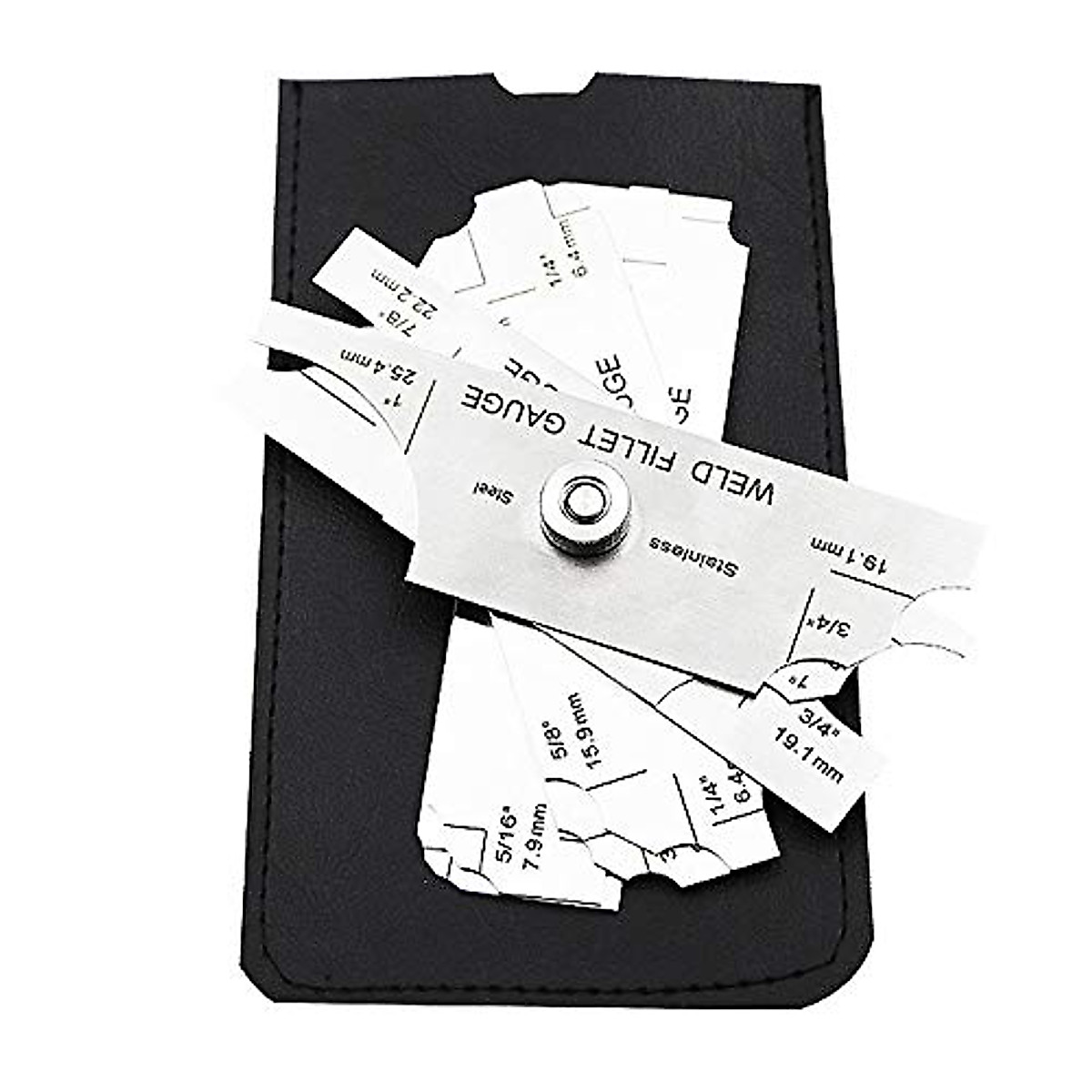 Carkio V-WAC Gage Biting Edge Stainless Steel Welding Gauge Single Weld Gage Weld with 7 Piece Fillet Weld Gauge Gage SetCompatible with Welder Inspection