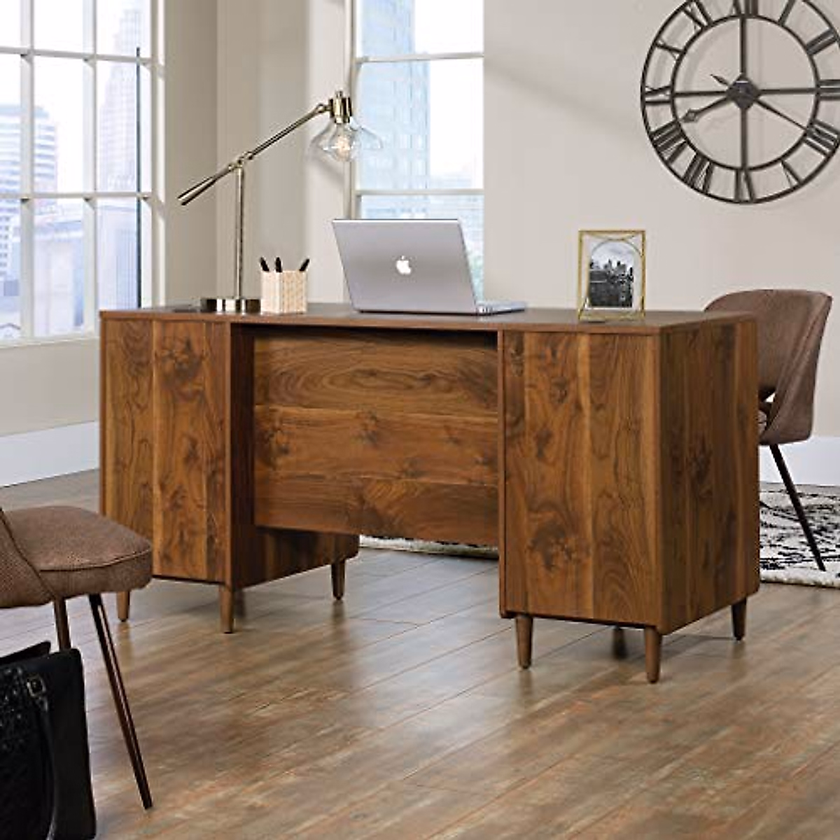 Sauder Clifford Place Executive Desk, Grand Walnut finish