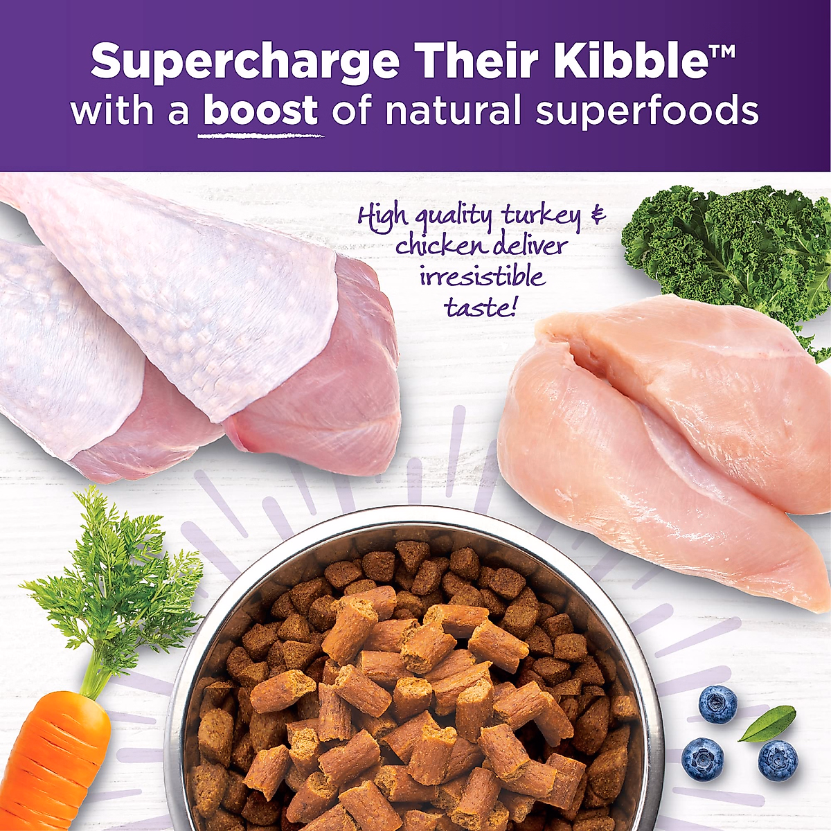 Wellness Tender Toppers (Previously Bowl Boosters), Grain-Free Natural Dog Food Toppers or Mixers, Made with Real Meat (Turkey & Chicken, 2-Pound Bag)