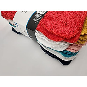 MAINSTAYS 18 Pack Assorted Cotton Terry Thin Washcloths Rags (Bright)