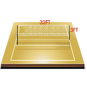 Professional Volleyball Net Outdoor with Aircraft Steel Cable, Heavy Duty Volleyball Net for Backyard, 32x3FT Portable Volleyball Net for Pool Schoolyard Beach, Badminton/Pro Volleyball Net Set