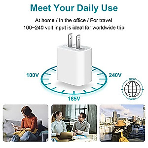 USB C Fast Charger Block【3-Pack】 20W USB C Wall Charger PD 3.0 Power Brick Adapter Compatible with 13/12/11 Pro Max/Pro/Mini/Xs Max/XR/X