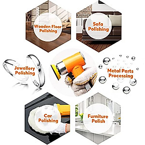Rustark 10Pcs Polishing Wheel Wool Buffing Pad Microfiber Pads Assortment Kit Includes 4 Cotton Buffing Wheels, 3 Inch 5 Inch Polishing Pad for Drill Buffer Attachment for Polishing and Buffing