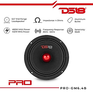 DS18 EN6P Universal Speaker Pods Bundle - 1 Set Left & Right Kick Panel + 2X 6.5 Midrange Speakers + 2X 1 Super Bullet Marine Tweeters - Great for Slingshot, SXS, Motorsports & ATV/UTV