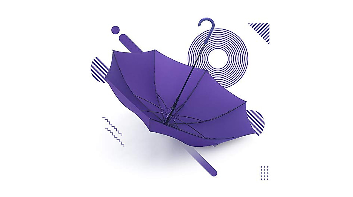 RUMBRELLA Purple UV Stick Umbrella - Auto Open & UPF 50+ Protection