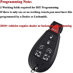 7 Button Replacement Car Key Fob Keyless Entry Remote M3N5WY783X IYZ-C01C for 2008-2015 Chrysler Town and Country,2008-2014 Dodge Grand Caravan