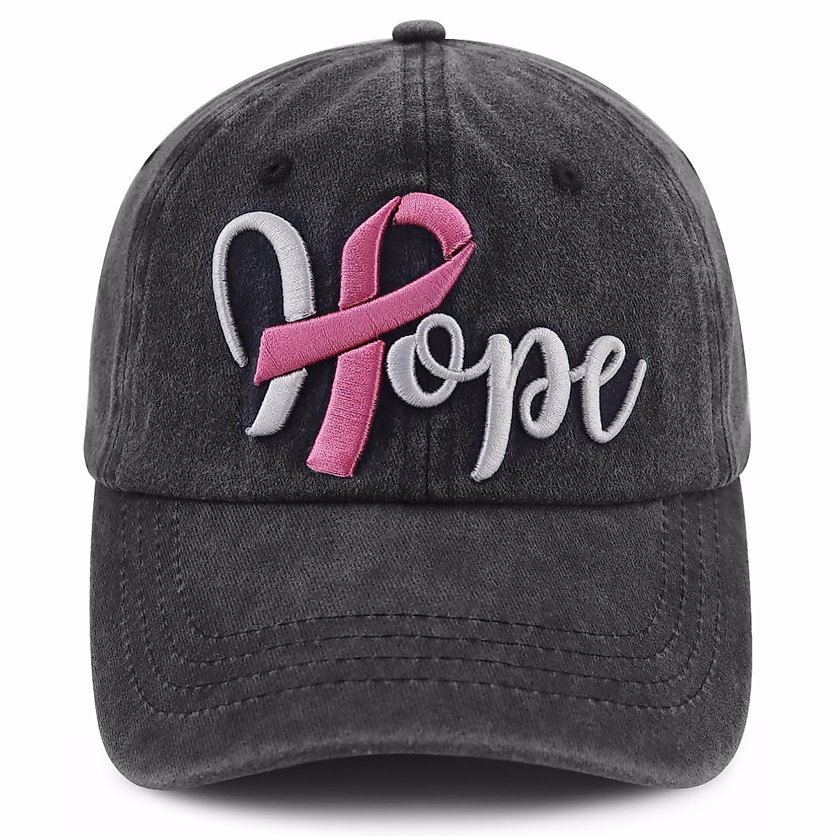 Fight Cancer Inspirational Gifts for Women, Breast Cancer Awareness Decorations Hope Hats, Pink Ribbons Caps for Mom, Grandma, Get Well Soon Gifts Adjustable Cotton Embroidered Baseball Cap