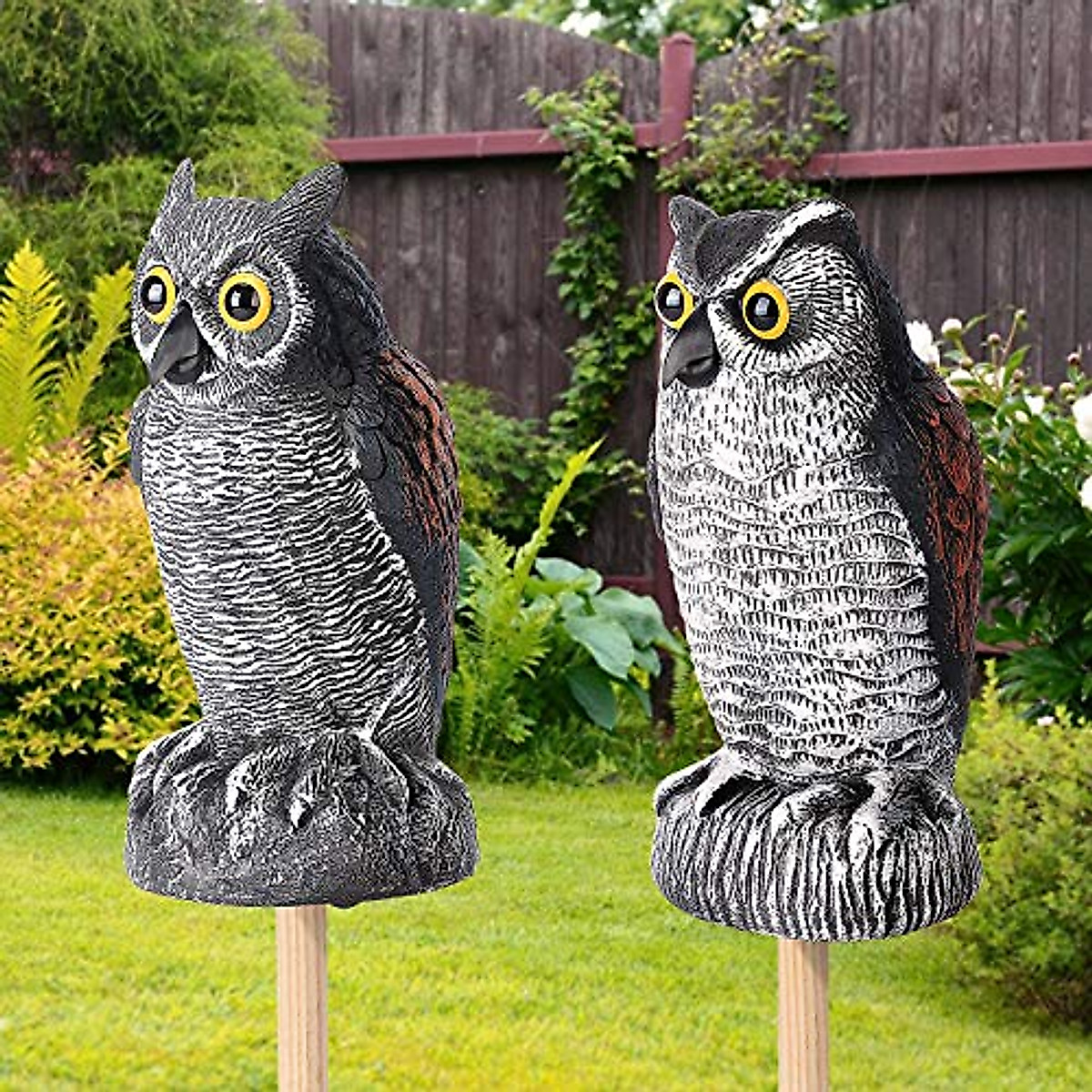 Bird Owl to Frighten Birds,Owl Statue Decoy,Fake Owl,Plastic Scarecrow Owl for Garden