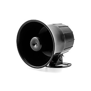 QWORK Electric Siren Horn, DC 12V Security Loud Wired Alarm Siren for Home Alarm System Security and Protection, 110 dB