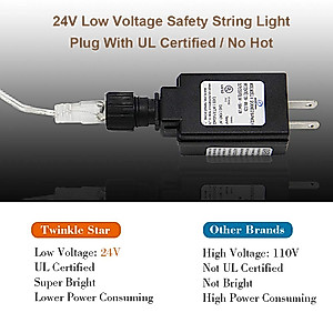 Twinkle Star American Flag Patriotic Lights (Super Larger & Safer), Outdoor Lighted USA Light String Waterproof Hanging Ornaments for Independence Day, July 4th, National Memorial Day