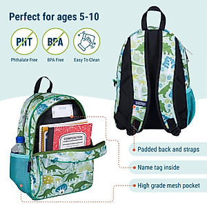 Wildkin 15-inch Kids Backpack – Durable, Padded, Adjustable for School & Travel - Dinomite Dinosaurs