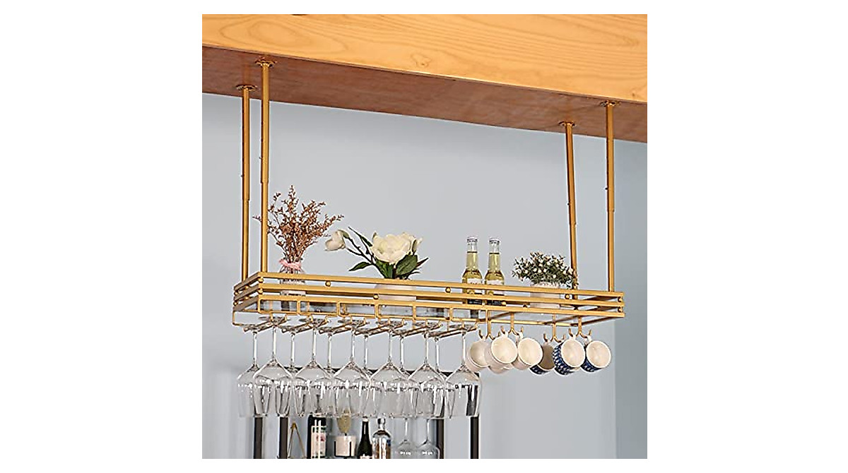 Elegant Upside Down Wine Glass Holder - Height Adjustable