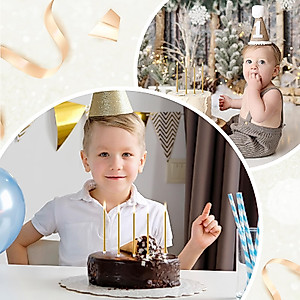 LITAUS, Cake Candles - Gold, 24 Count | Birthday Candles for Cake | Sparkler Candles for Birthday Cake | Happy Birthday Candles | Cake Candles for Cake Decorations, Birthday Parties, Weddings