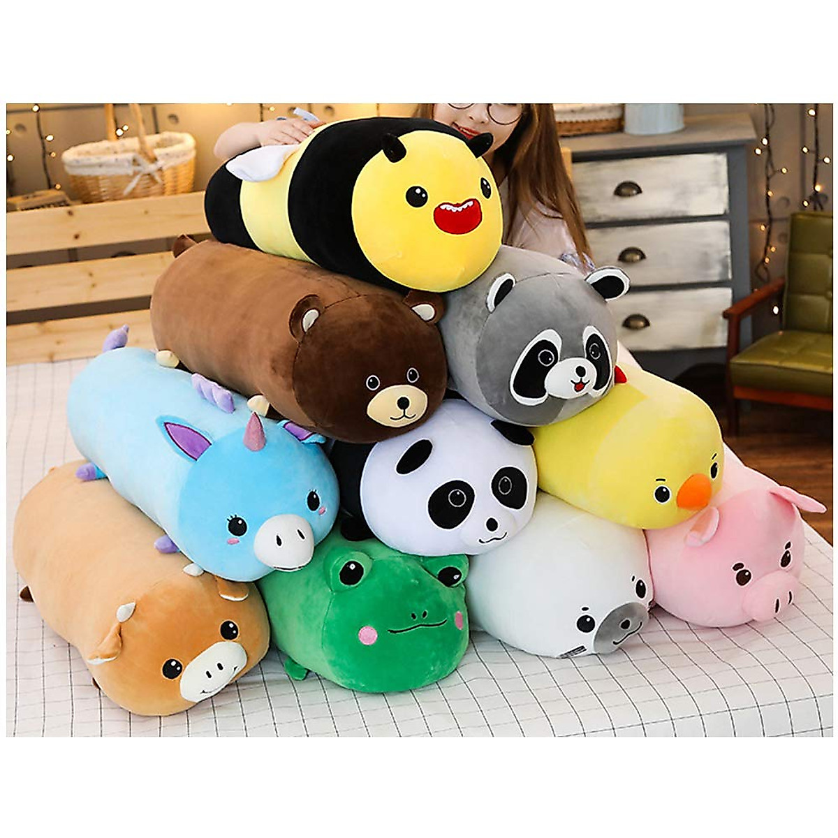 sofipal Chicken Plush Pillow, Chicken Stuffed Animal Toy Cute Animal Hugging Pillow Gifts for Kids Birthday,Christmas,Valentine 23.6"