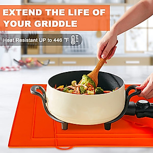 36" Silicone Griddle Mat for Blackstone, Heavy Duty Food Grade Silicone Grill Cover, Cuttable Griddle Silicone Protective Mat Cover, Resizable and Customizable (36/28/22inch)