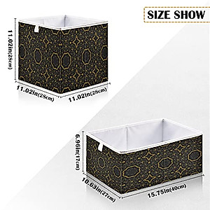 ALAZA Collapsible Storage Cubes Organizer,Islamic Ornament Storage Containers Closet Shelf Organizer with Handles for Home Office
