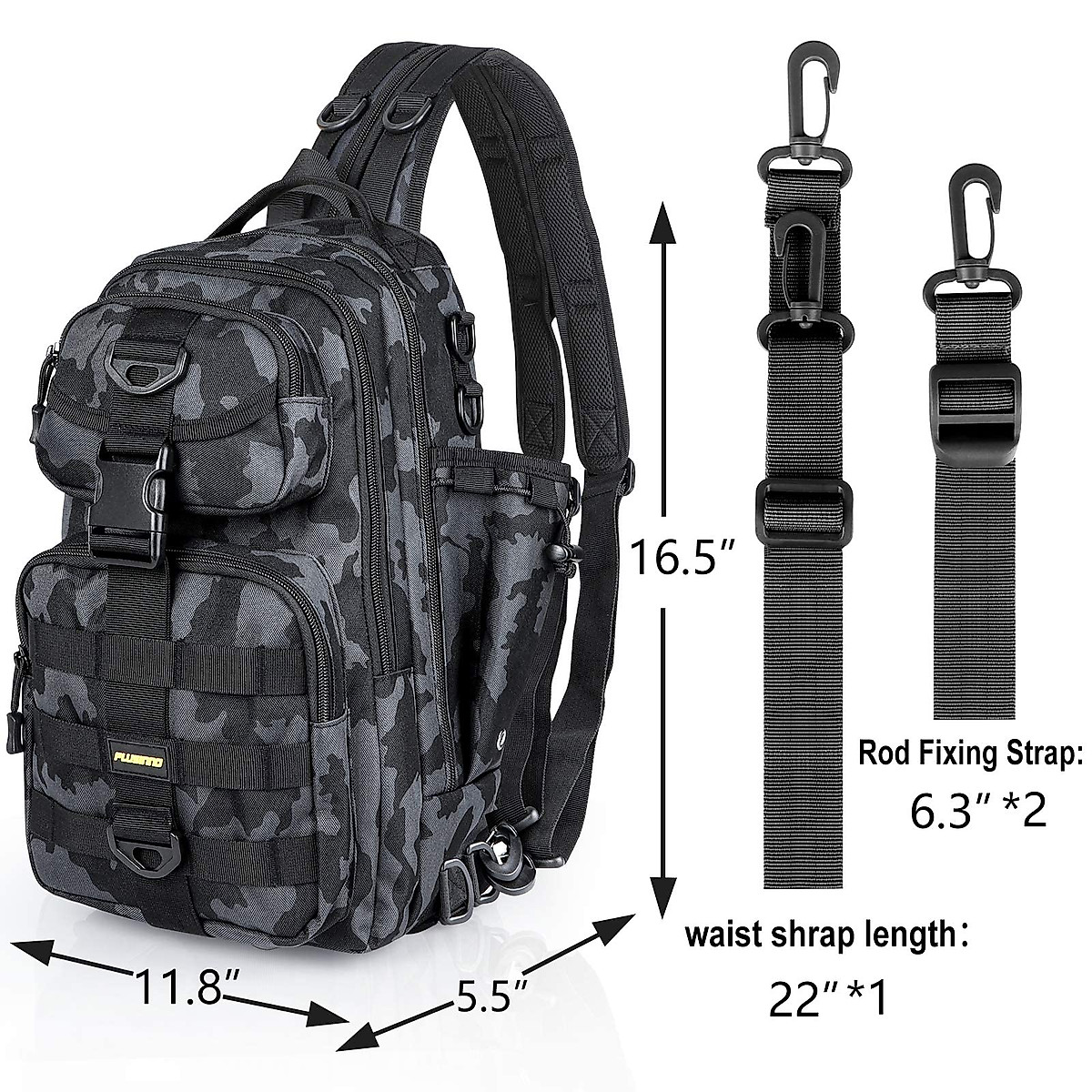 PLUSINNO Fishing Rod and Reel Combos and Fishing Tackle Backpack Storage Bag,Carbon Fiber Telescopic Fishing Rod with Reel Combo,Fishing Gear Bag,Water-Resistant Fishing Backpack with Rod Holder