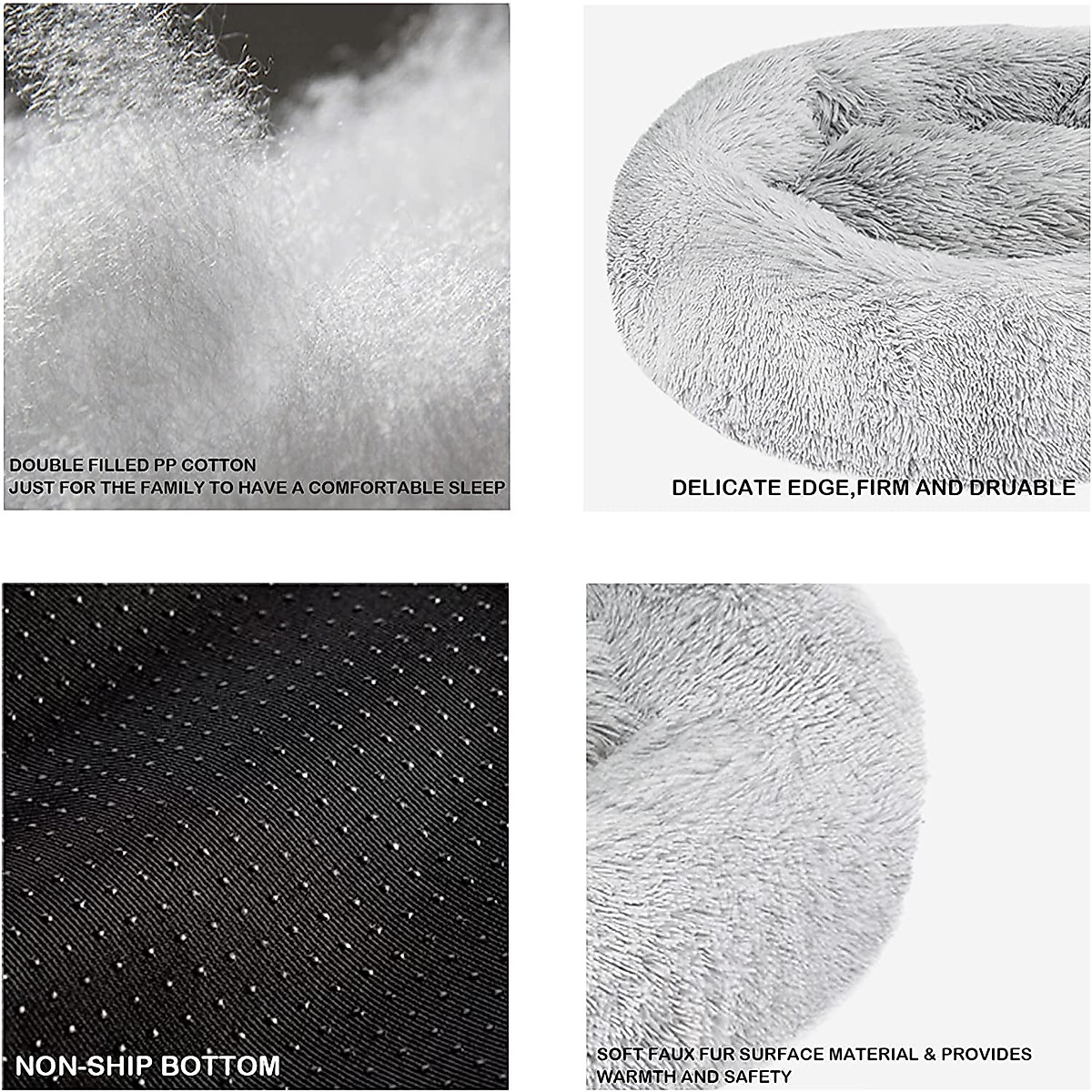 Generic Small Dog Bed, Faux Fur and Polyester, 28"x28", Machine Washable