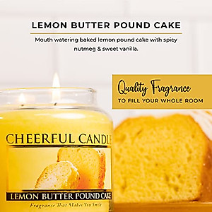 A Cheerful Giver - Lemon Butter Pound Cake Scented Glass Jar Candle (16 oz) with Lid & True to Life Fragrance Made in USA