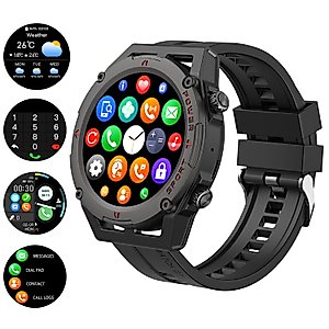 KINGSTAR Smart Watches - 1.32" Smartwatch for Men with Text and Call | Fitness Tracker Watch with Heart Rate Sleep Monitor,AI Voice, Pedometer, IP67 Waterproof Smart Watches for Android iOS Phones