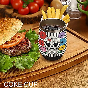 OPTKSNCU 304 Stainless Steel Insulated Cup with Lid, Black And White Stripes Print Durable, And Easy to Clean – Ideal for Home, Office, And Gift Giving