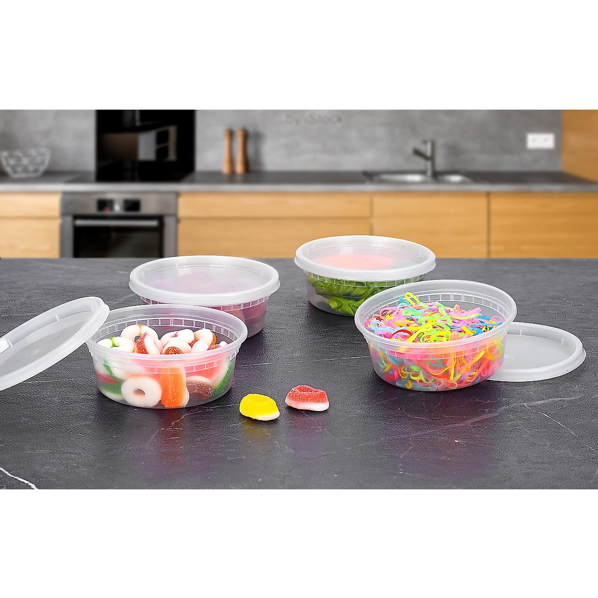 EDI Deli Food Storage Containers with Lids 50 Sets (8oz)