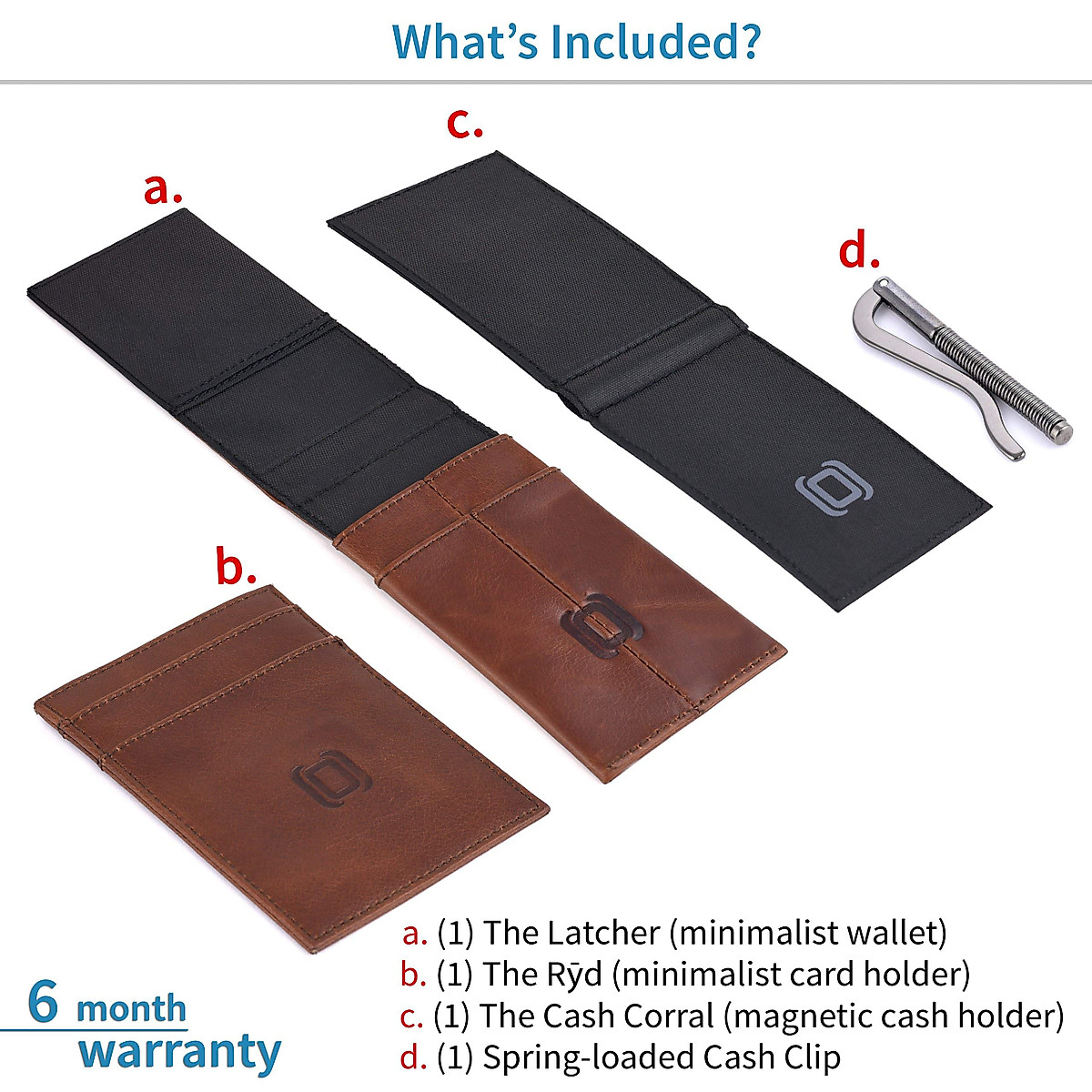 Dockem The Latcher and The Rȳd; The Modular Wallet(s) (Vintage Brown Virtuosa Genuine Top-Grain Leather)